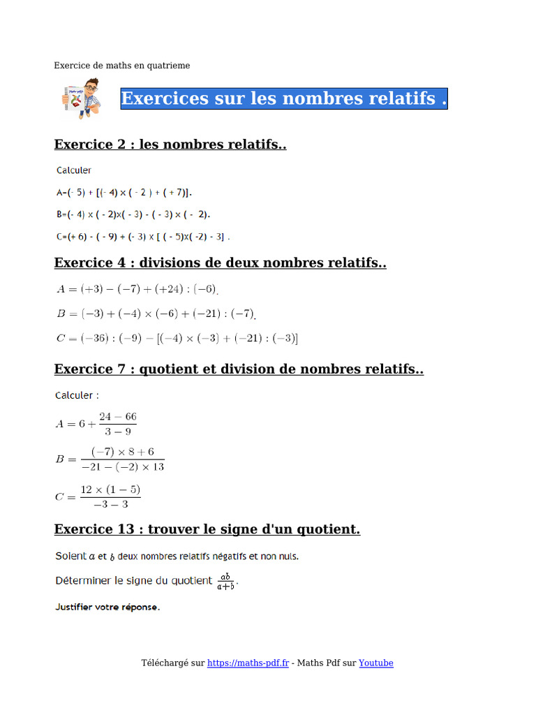 Exercice Math1 | PDF