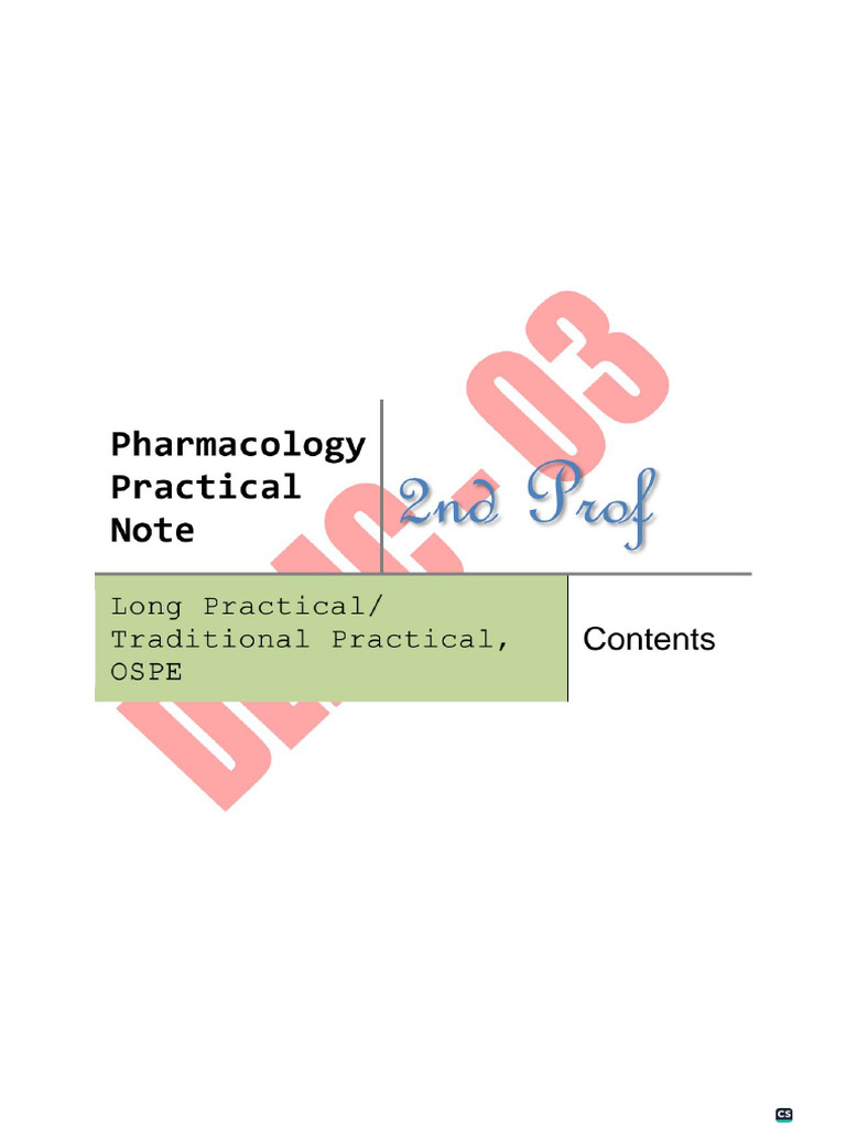 Pharma - OSPE Main File | PDF