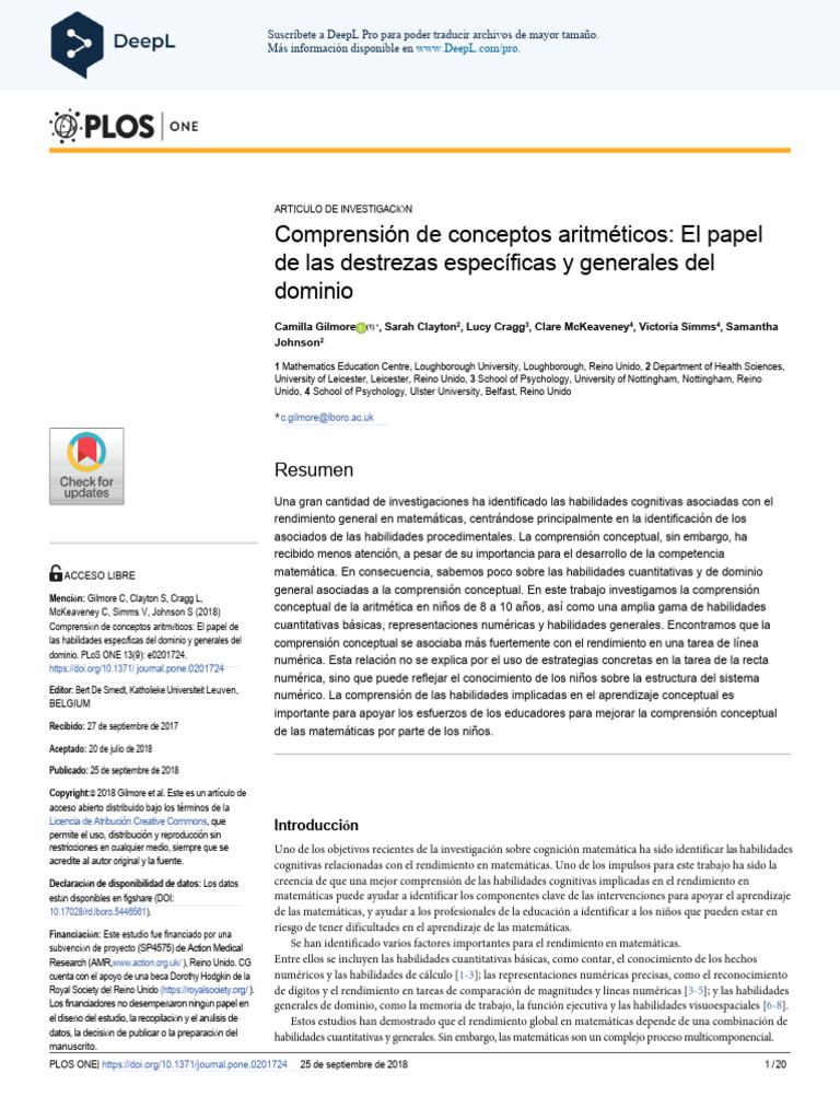 Understanding Arithmetic Concepts The Role of Doma Es | PDF | Memoria | Sustracción