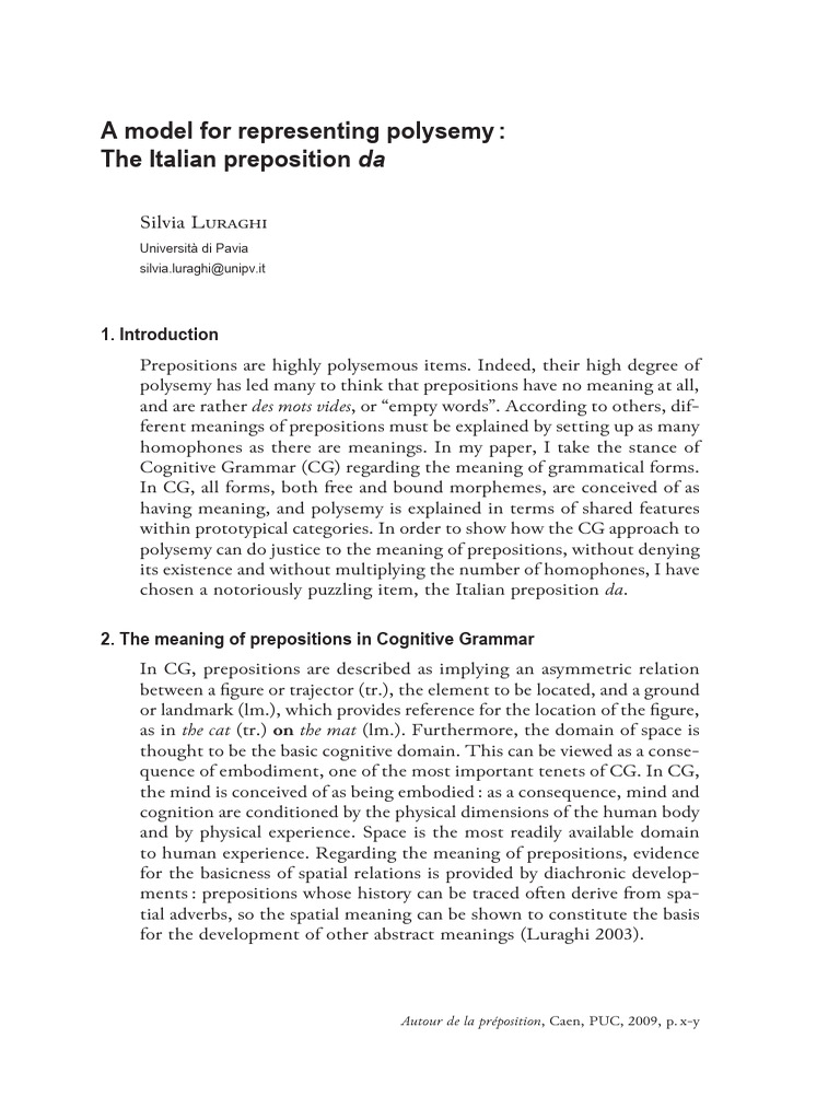 A Model For Representing Polysemy The It | PDF | Latin | Linguistics
