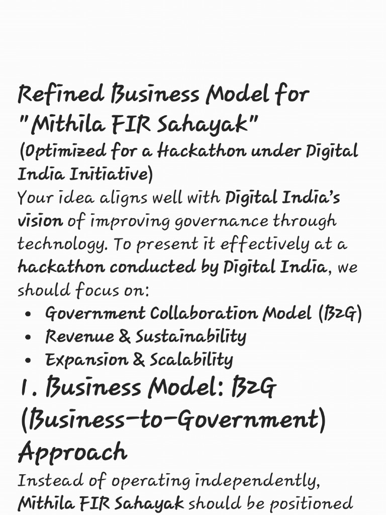 Refined Business Model For MFS 0.1 | PDF