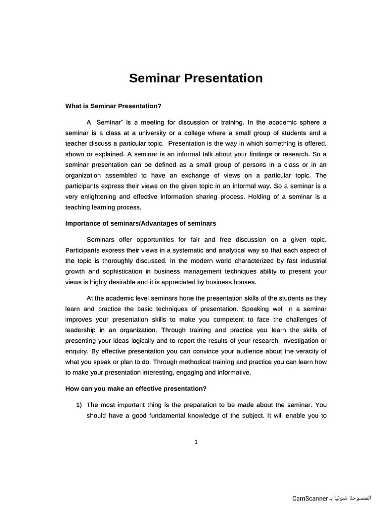 Seminar Presentation | PDF