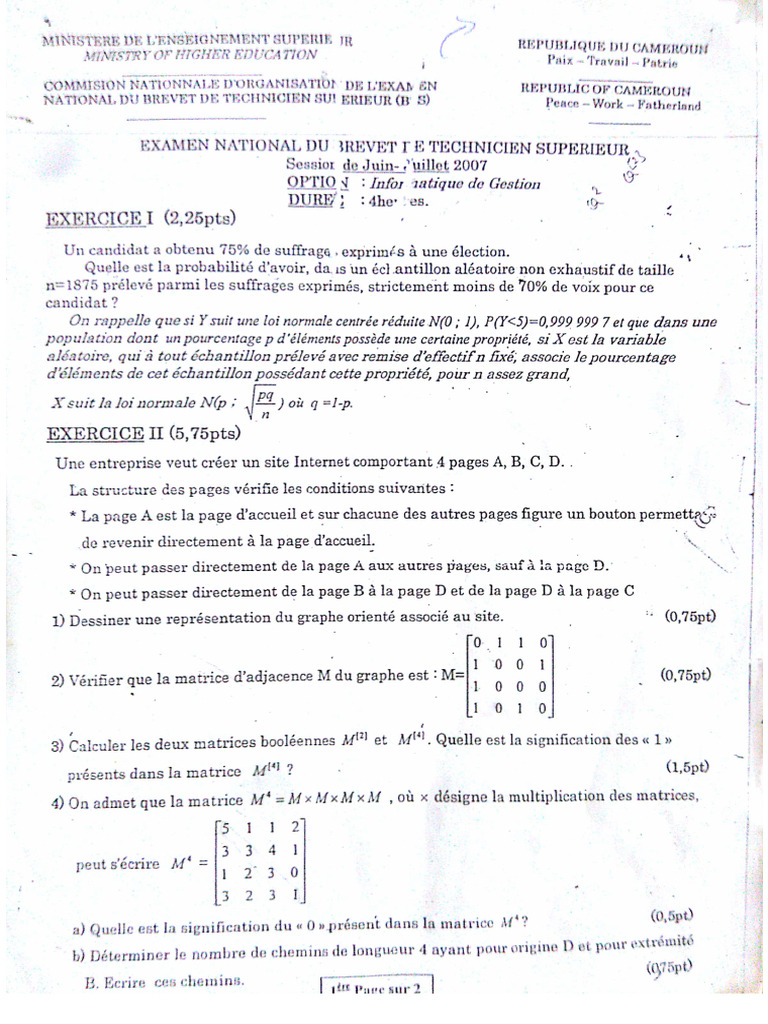 BTS 2007 Maths | PDF