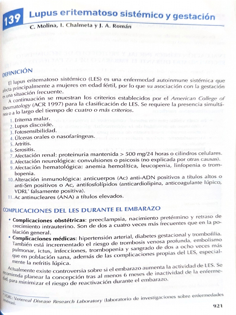 Lupus Eritematoso Sistémico Y Gestación Pdf