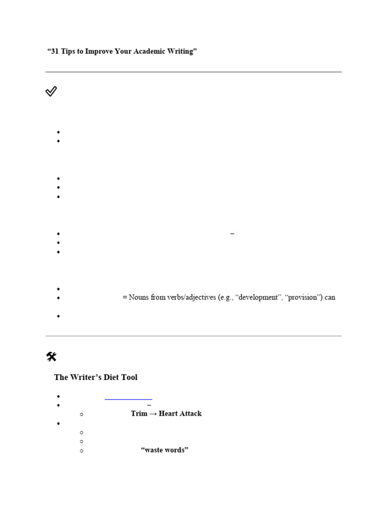 31 Tips To Improve Your Academic Writing | PDF | Verb | Noun