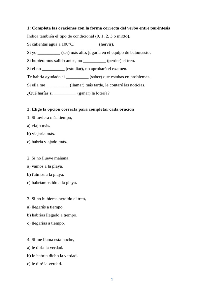 Ejercicios Condicionales | PDF