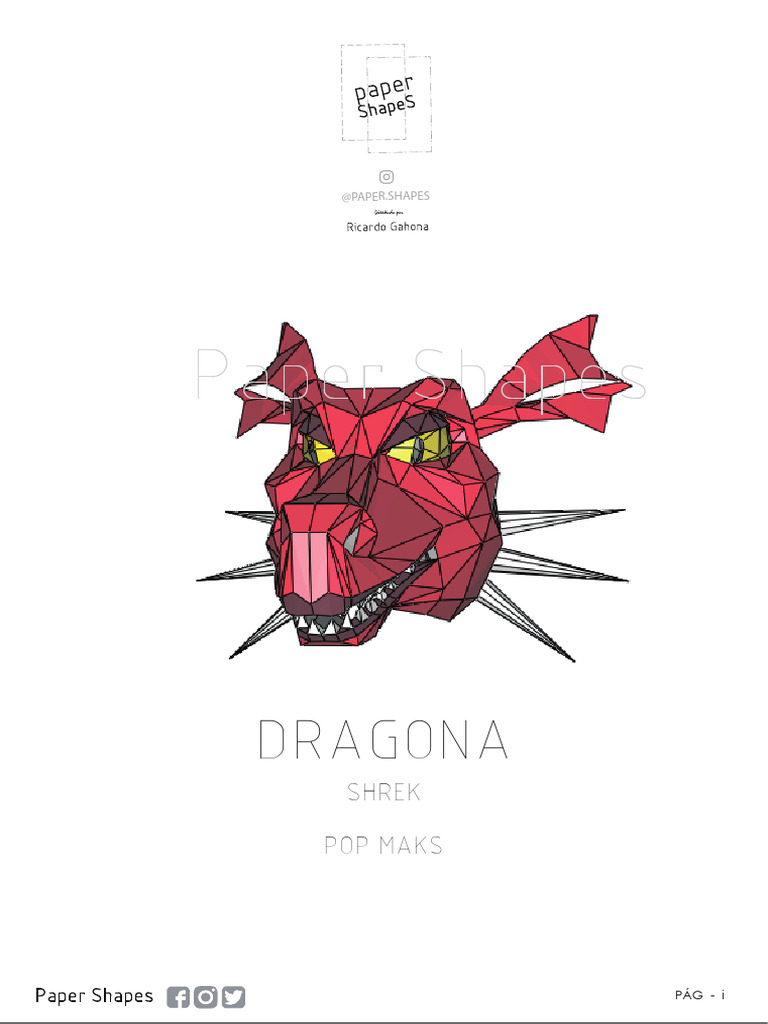 DRAGONASHREK-PAPERSHAPES Mascara de La Dragona de Shrek | PDF