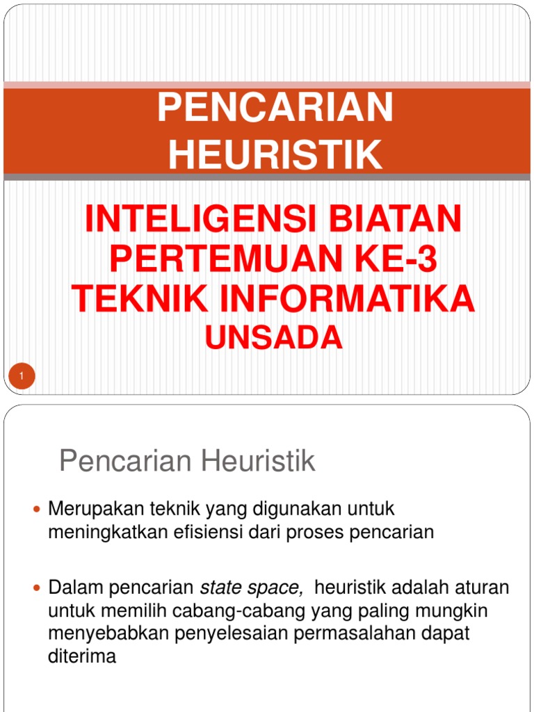 Metode Pencarian Heuristik | PDF