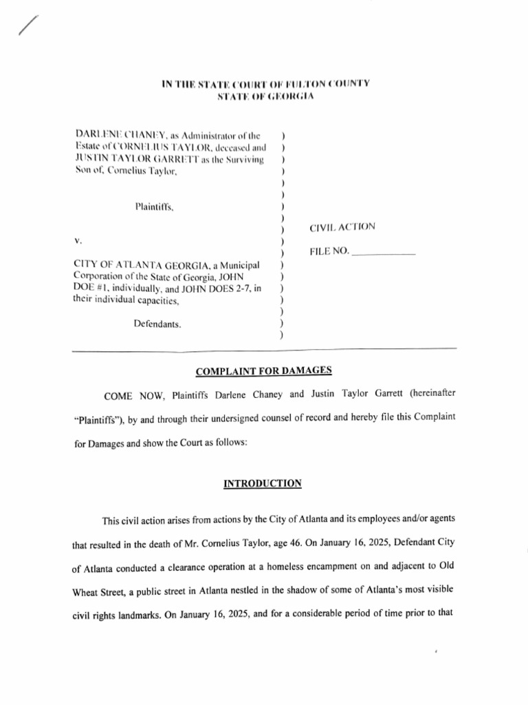 Cornelius Taylor Family Lawsuit | PDF