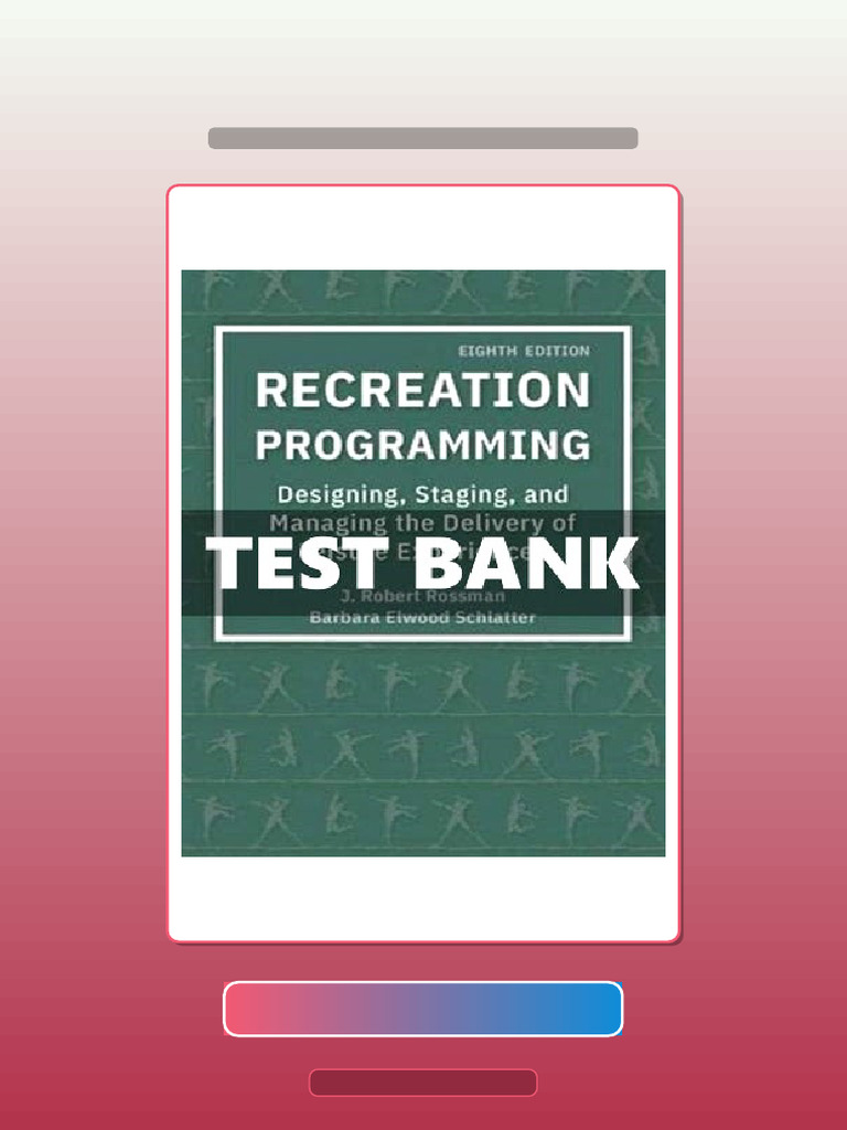 Recreation Programming 8 Ed Rossman | PDF | Multiple Choice | Libraries