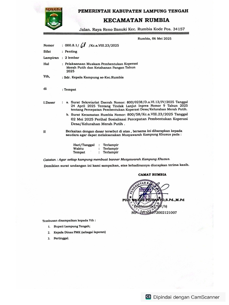 Jadwal Muskam Kop. Merah Putih | PDF