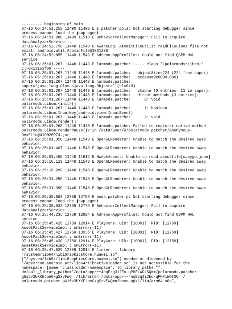 Polarmods - Patcher Logcat | PDF | Computer Engineering | Software