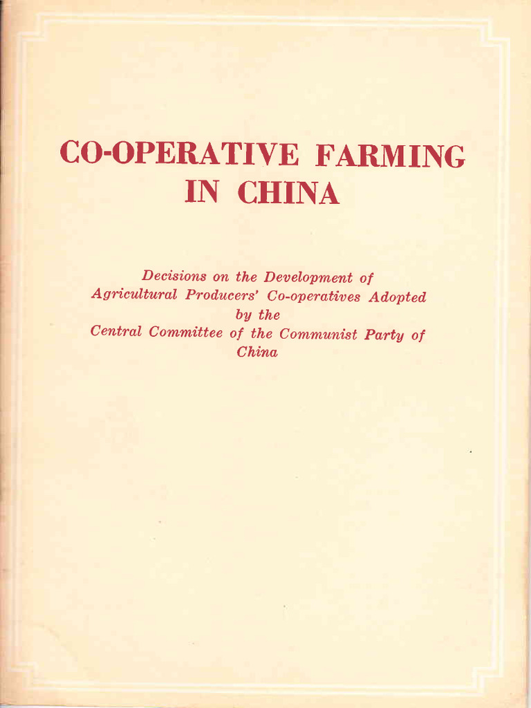 Agricultural Co-operatives in China | PDF | Cooperative | Agriculture