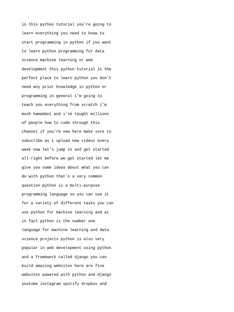 Python For Beginners Learn Coding With Python In 1 Hour English