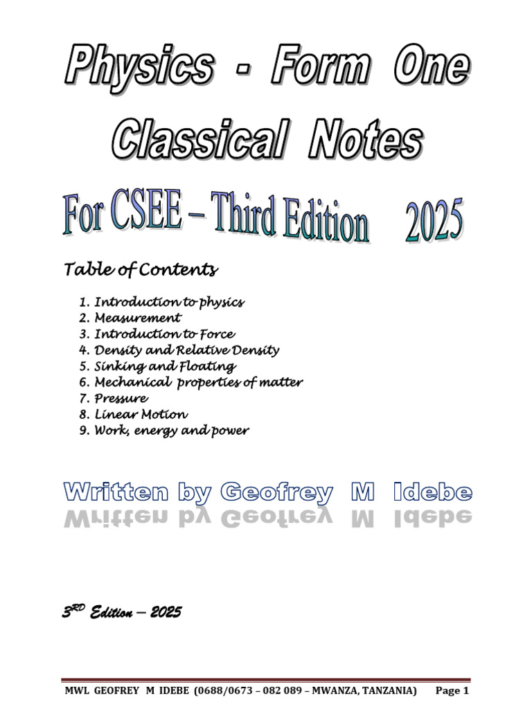 Idebe Physics - 1 New Syllabus - 2025 | PDF | Buoyancy | Scientific Method