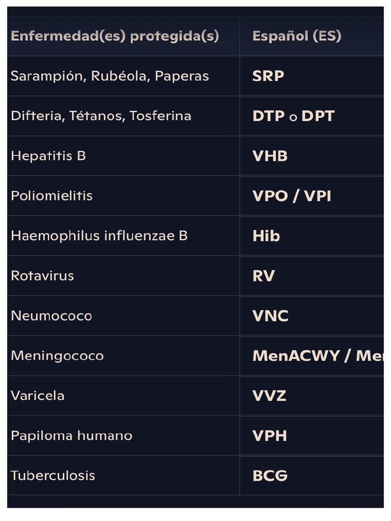 Siglas Español Vac | PDF