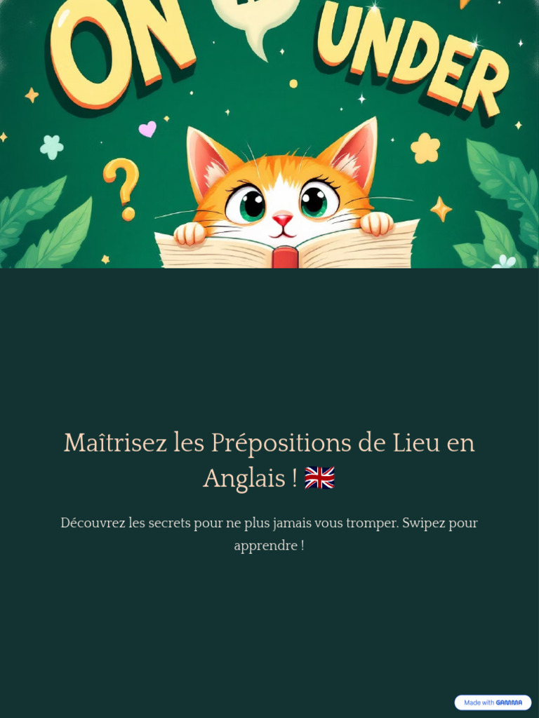 Maîtriser les Prépositions de Lieu en Anglais | PDF