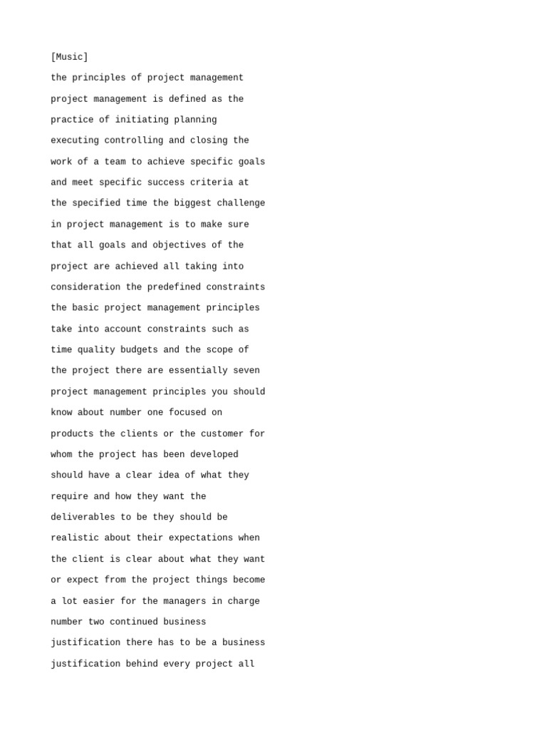 Seven Key Principles of Project Management | PDF | Project Management ...