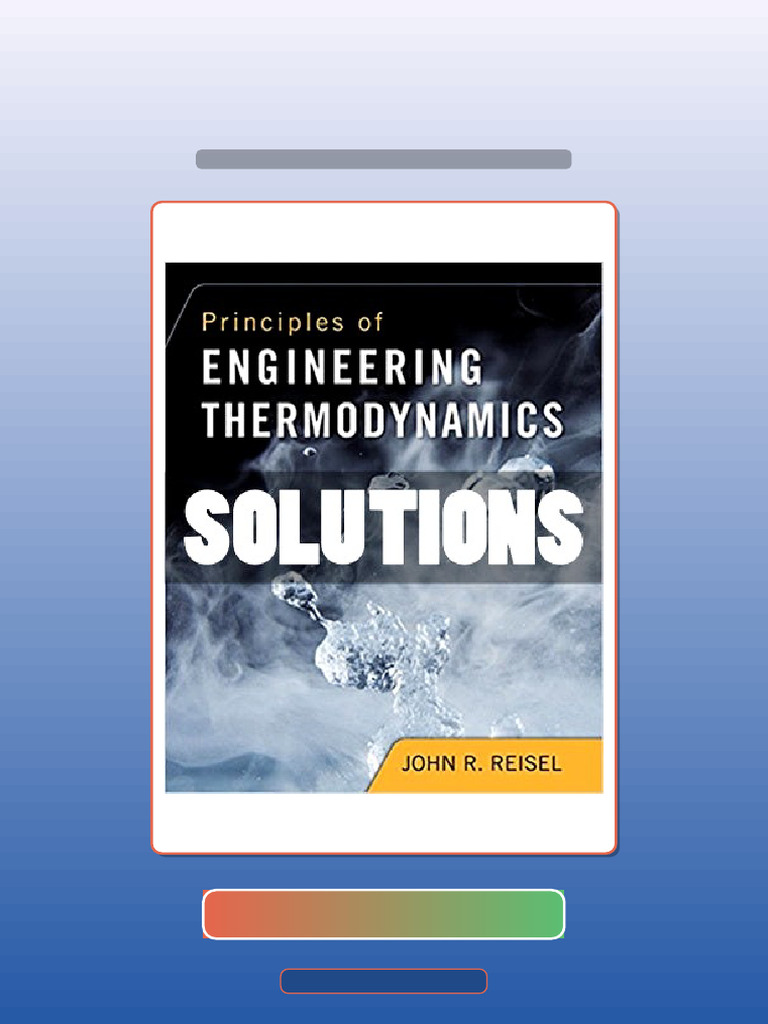 Principles of Engineering Thermodynamics 1 Ed Reisel | PDF | Multiple Choice | Engineering