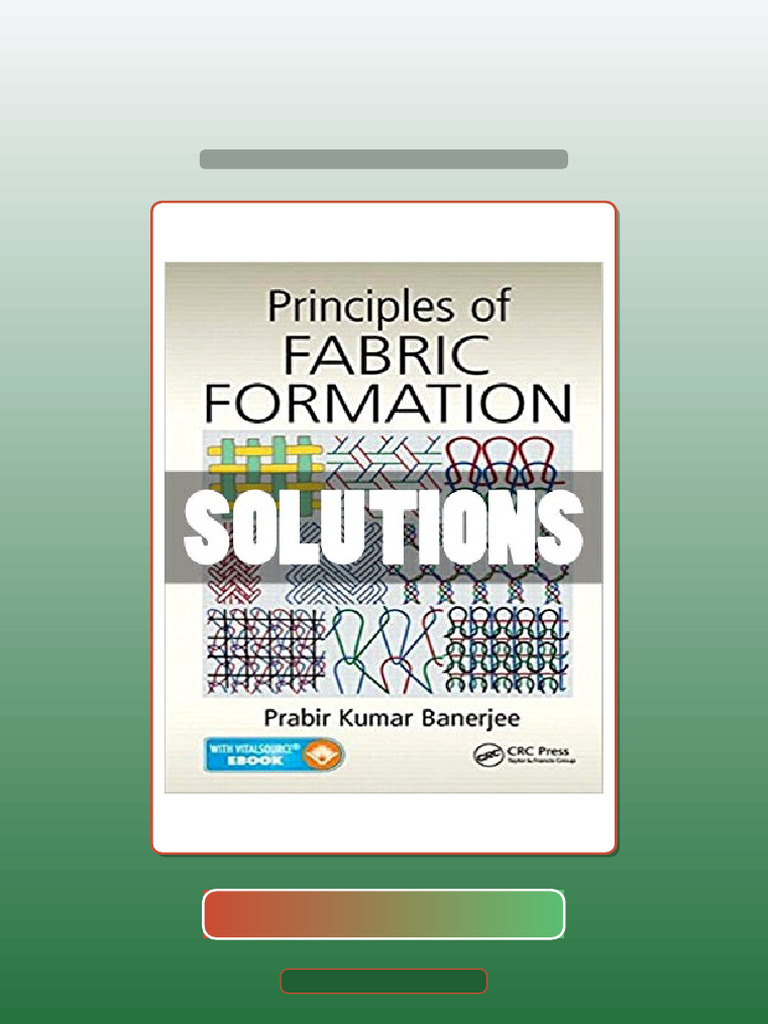 Principles of Fabric Formation 1 Ed Banerjee | PDF | Science | Curriculum
