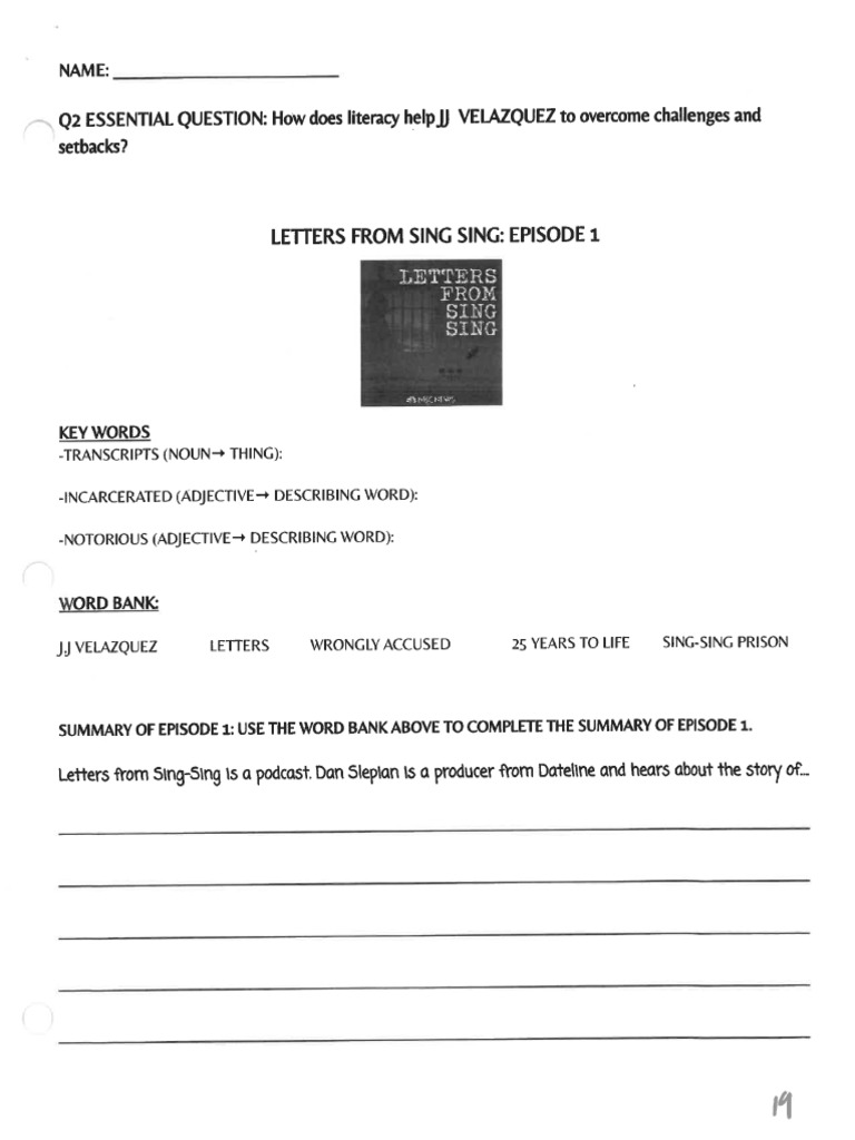 Letters From Sing Sing Evidence and Analysis | PDF