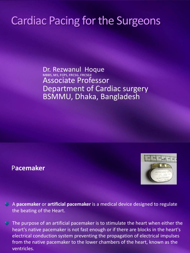 Cardiac Pacing For The Surgeons | PDF | Artificial Cardiac Pacemaker ...
