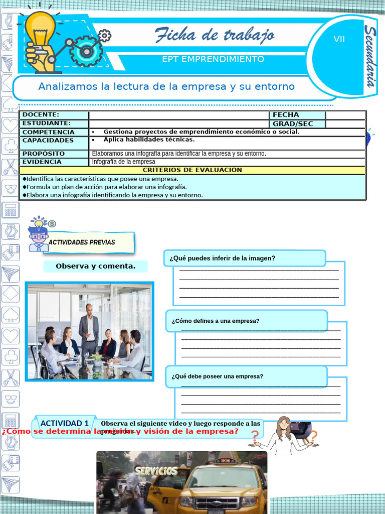Ficha de Actividad Ept Emprendimiento Vii - Semana 1 | PDF | Business | Mora