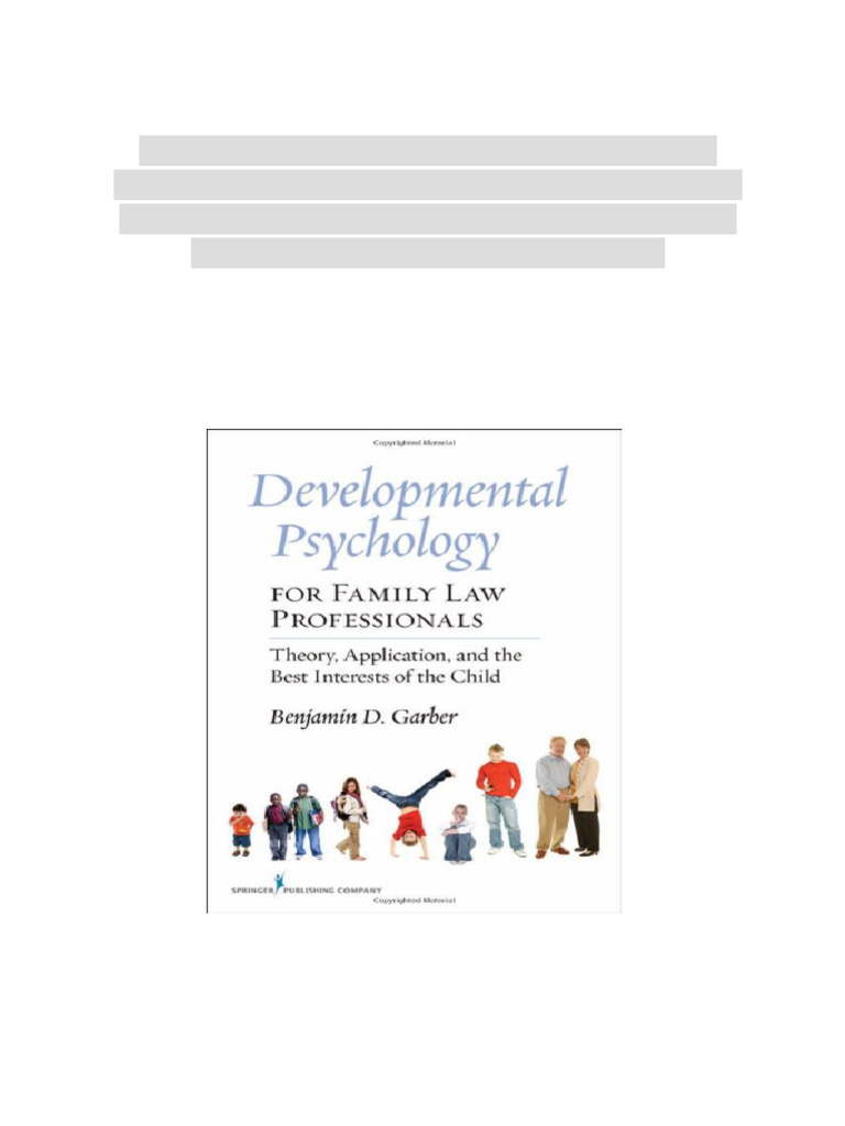 Developmental Psychology For Family Law Professionals Theory ...