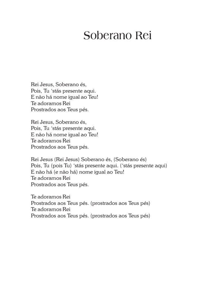 Soberano Rei - HERMOM | PDF