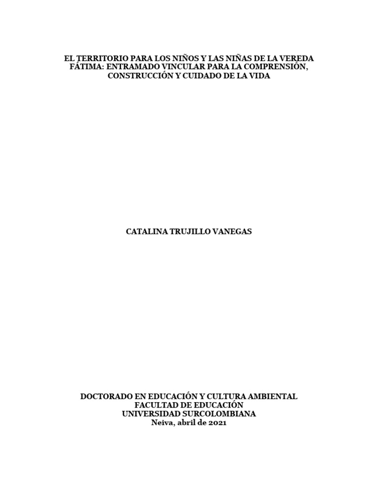 El Territorio para Los Niños y Las Niñas de La Vereda | PDF | Geografía | Conocimiento