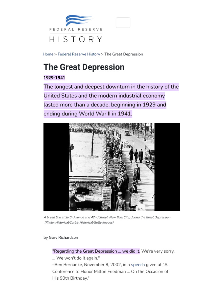 Federal Reserve's Role in the Great Depression | PDF | Federal Reserve ...