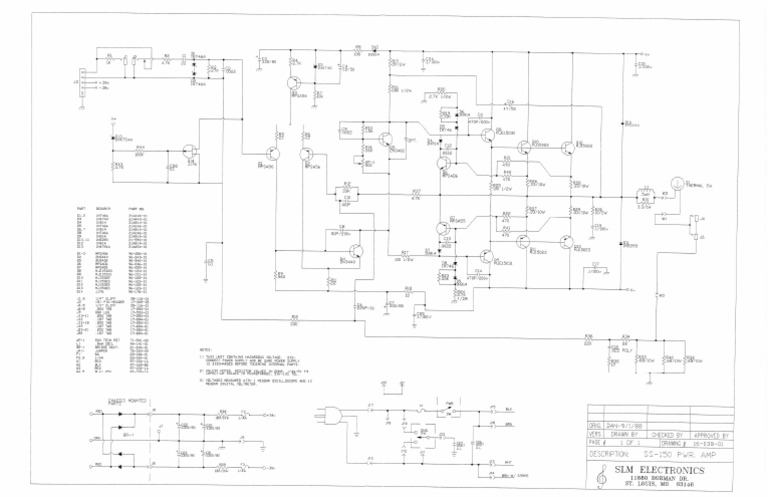 AMPEG SS150 PowerAmp Schematic | PDF