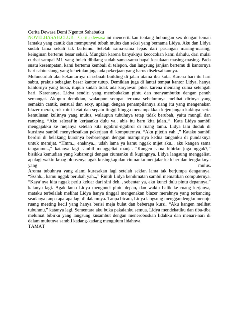 Cerita Dewasa Demi Ngentot Sahabatku | PDF