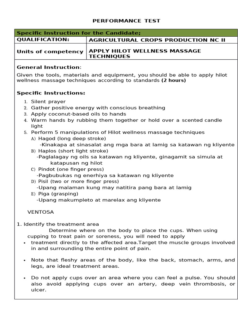 Hilot Wellness Massage Techniques Guide | PDF | Fires | Clinical Medicine