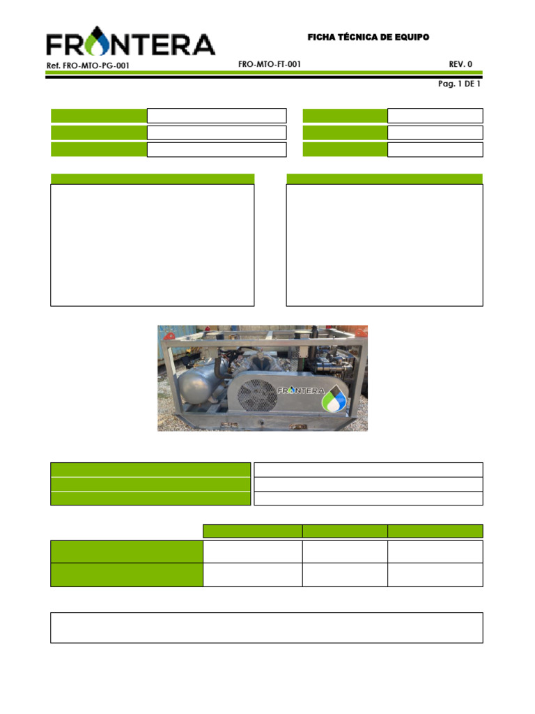 Ficha Técnica Compresor Quincy 5120 | PDF | Motores