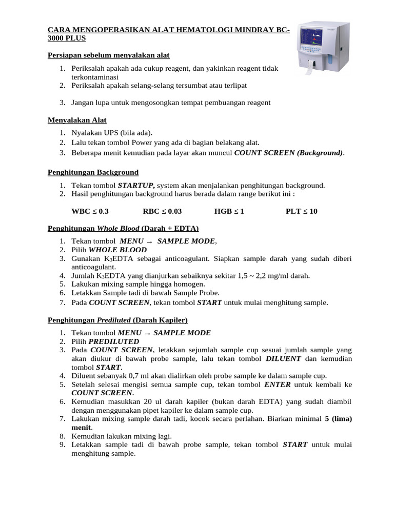 Cara Mengoperasikan BC 3000 Plus | PDF