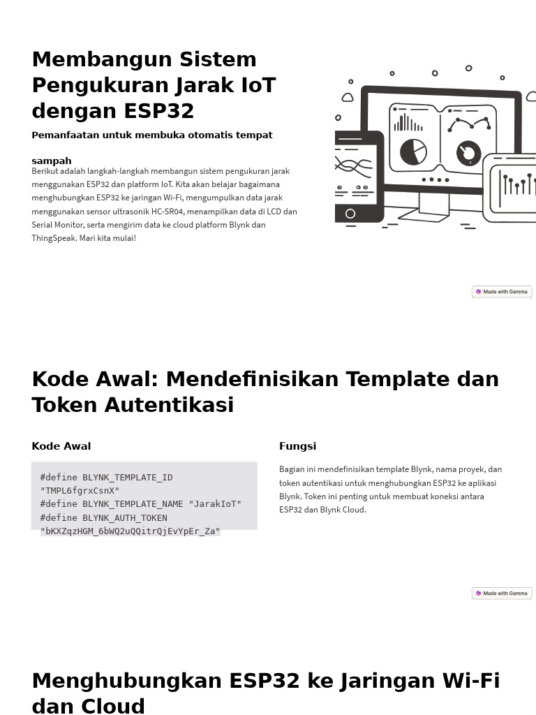 Panduan Langkah Demi Langkah Membangun Sistem Pengukuran Jarak IoT Dengan ESP32 | PDF