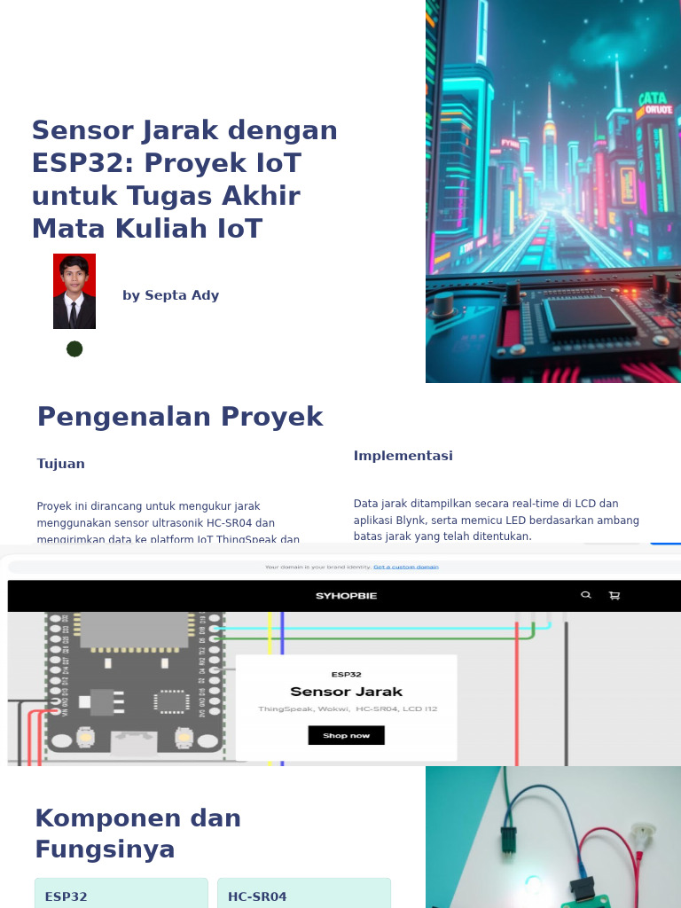 Sensor Jarak Dengan ESP32 Proyek IoT Untuk Tugas Akhir | PDF