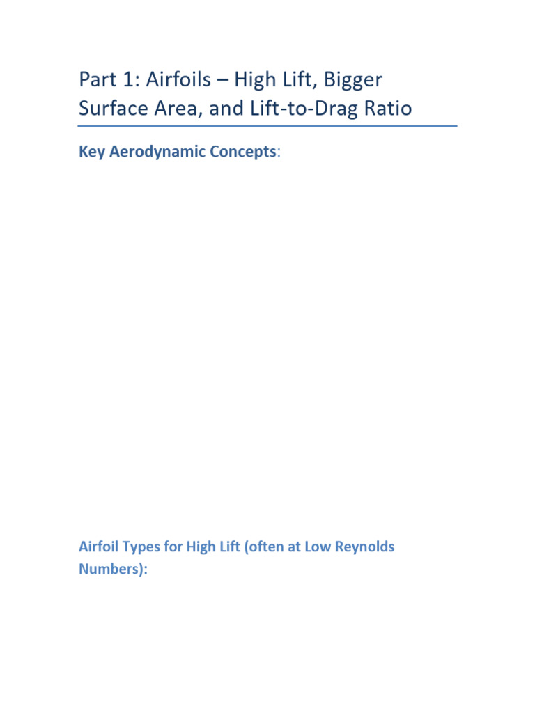 Airfoil Design High Lift Drones | PDF | Airfoil | Lift (Force)