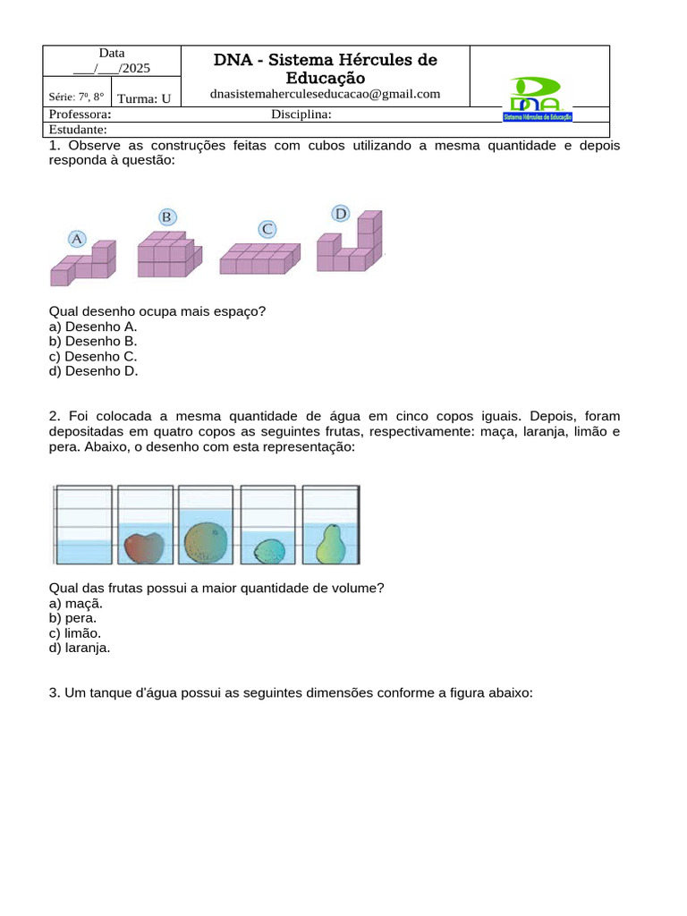 Lista Mat. 7º 8º 3 | PDF
