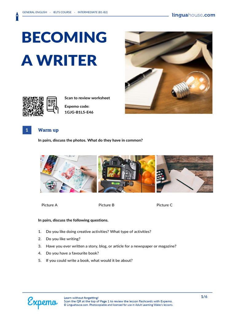 Becoming a Writer: Intermediate Guide | PDF | Vocabulary | Reading ...