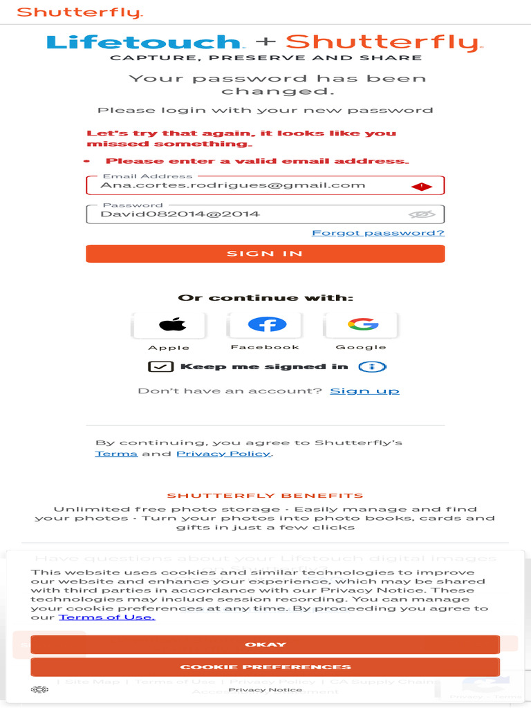Sign in Lifetouch + Shutterfly | PDF | Http Cookie | Internet Privacy