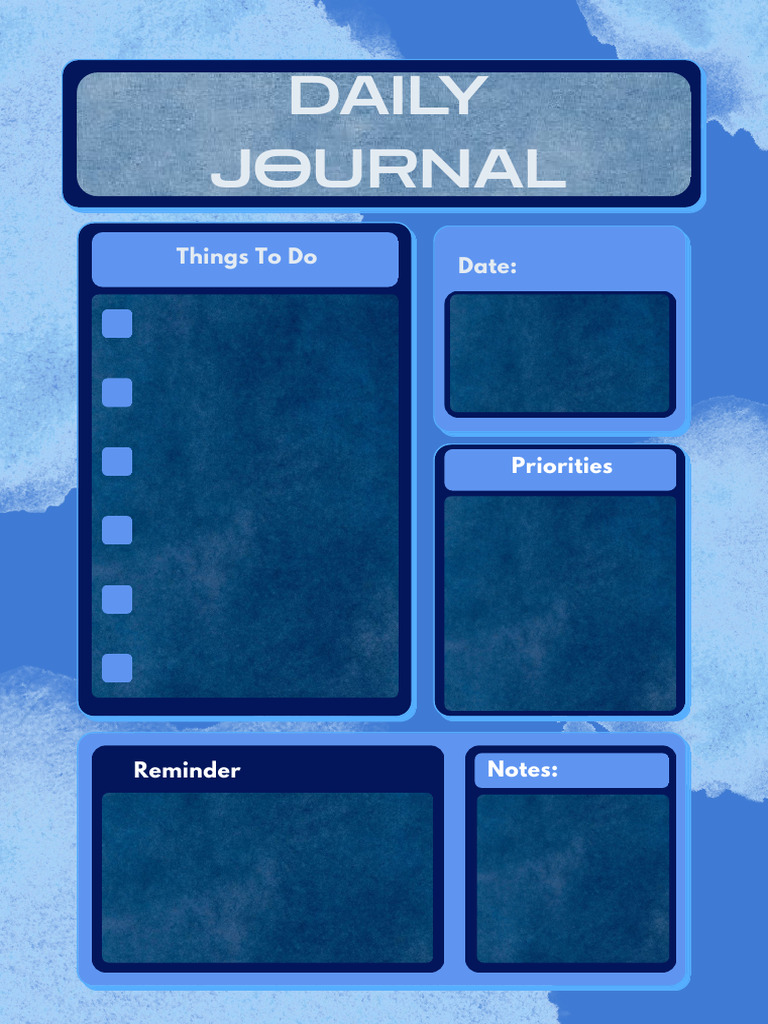 Aesthetic Blue Daily Planner | PDF