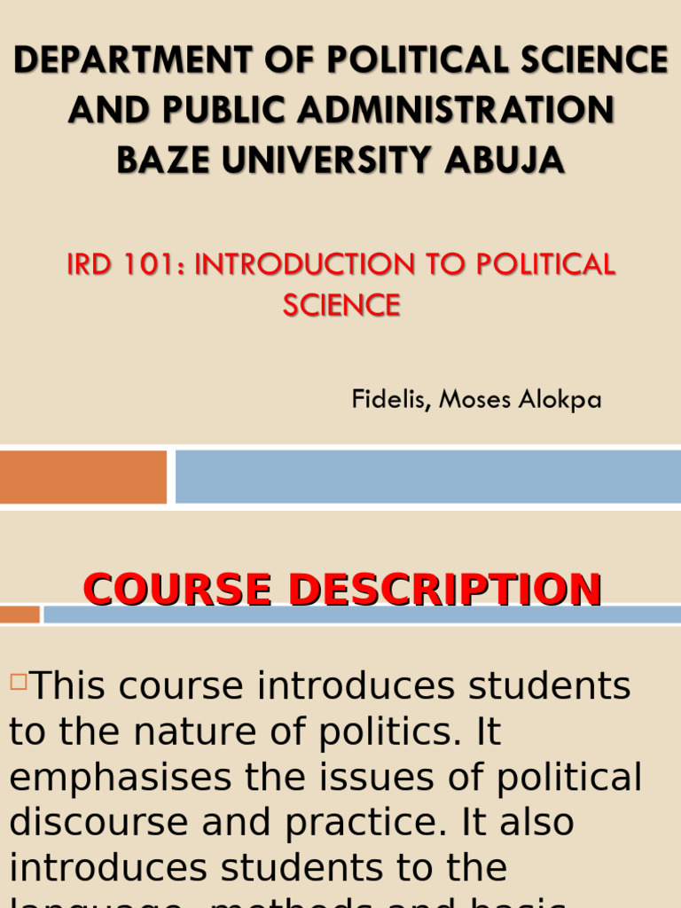21B IRD 101 Introduction To Political Science 1 | PDF | State (Polity ...
