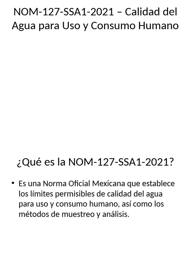 NOM 127 SSA1 Presentacion | PDF