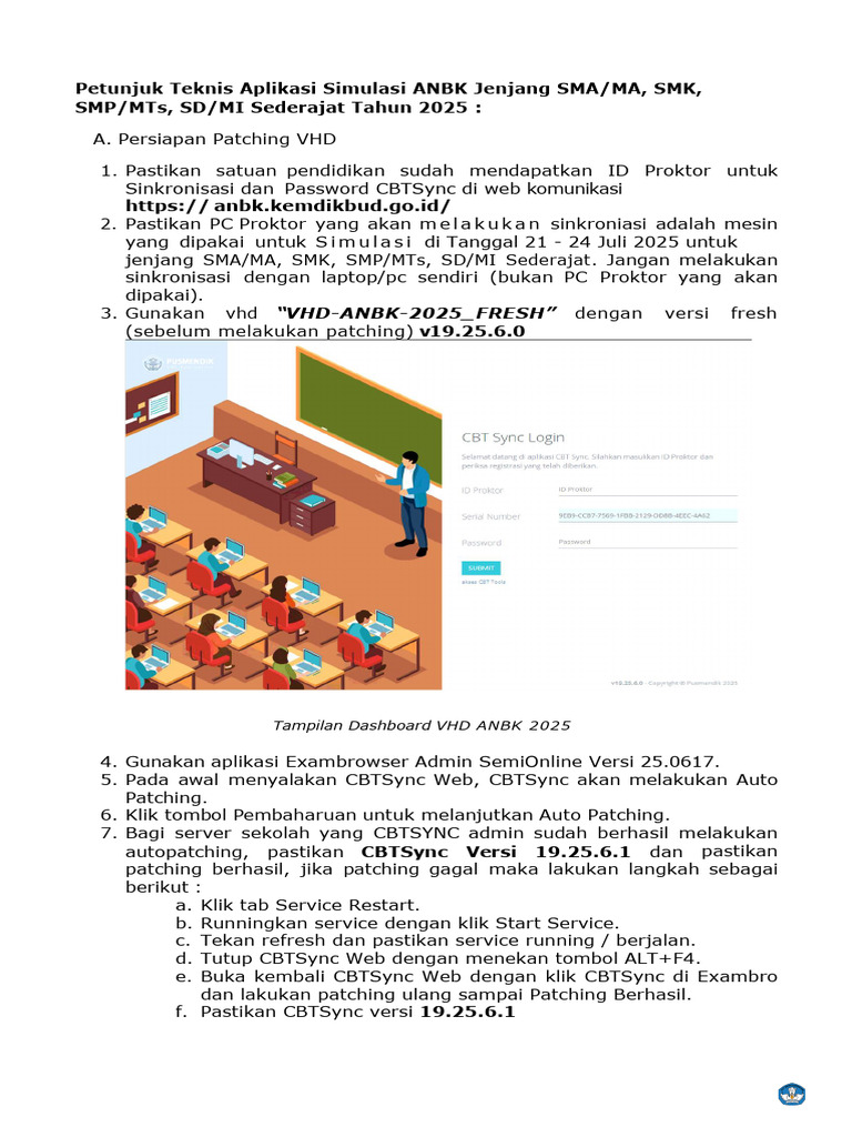 Petunjuk Sinkronisasi Simulasi Anbk 2025 | PDF