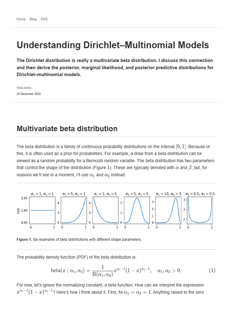 Understanding Dirichlet-Multinomial Models | PDF | Probability Distribution | Statistical Theory