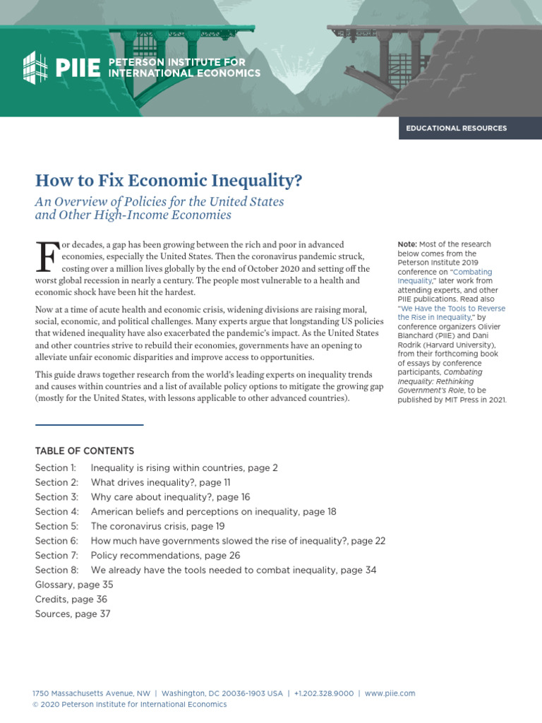 2020-11-19 - PIIE - How To Fix Economic Inequality | PDF | Poverty & Homelessness ...