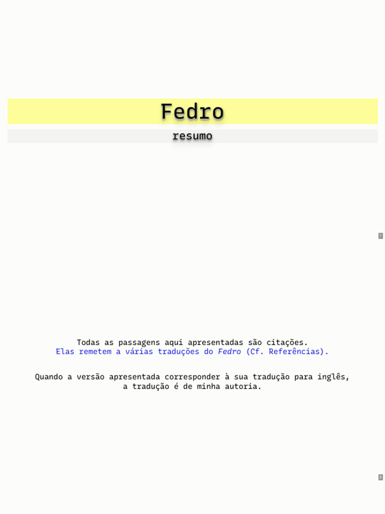 Resumo_do_Fedro | PDF | Sócrates | Amor