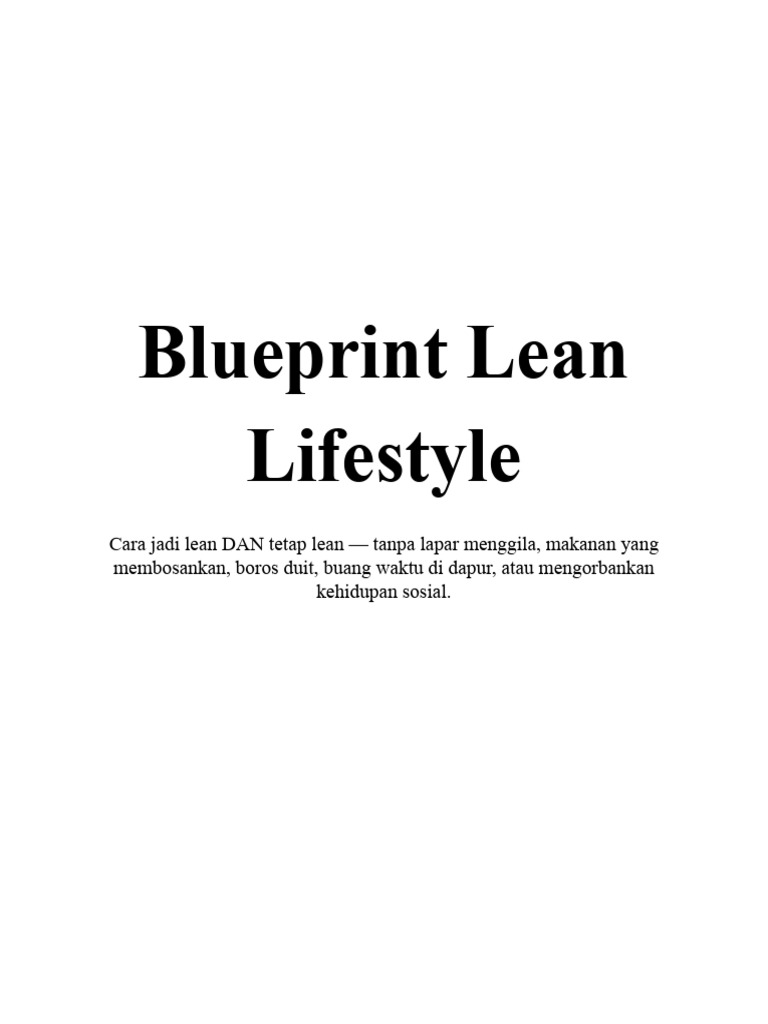 Blueprint Lean Lifestyle | PDF